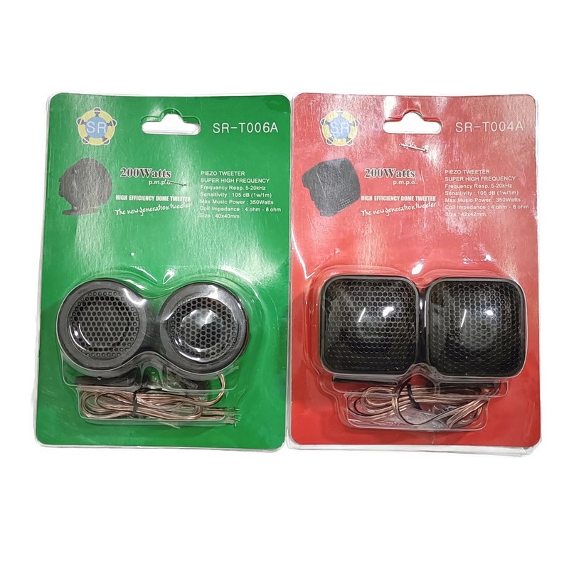 2Pcs Piezo Tweeter SR-T006A Round Type & SR-T004A Square Type, 200w 4 ...
