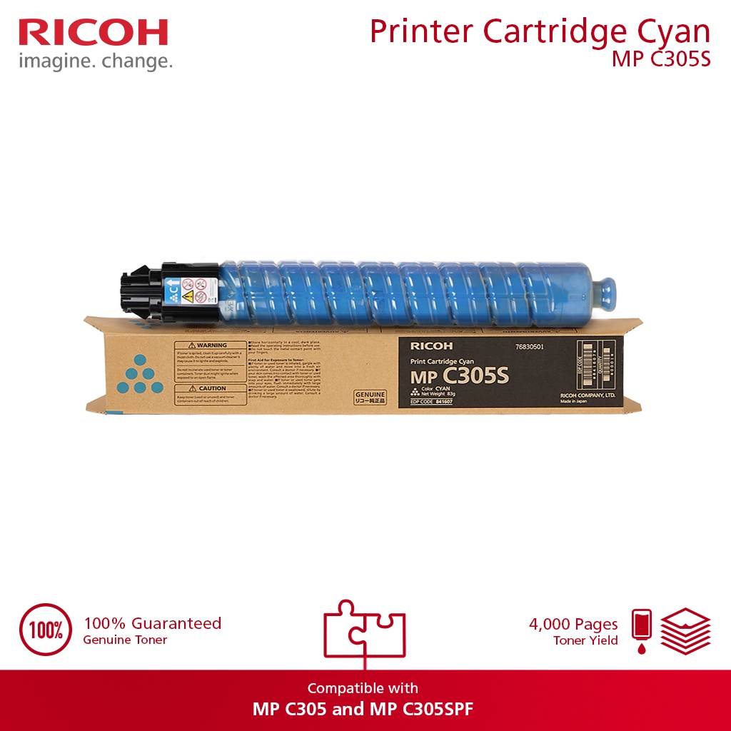 Ricoh MPC305SPF/ MPC305SP- Print Cartridge MP C305HS- CMYK | Shopee ...