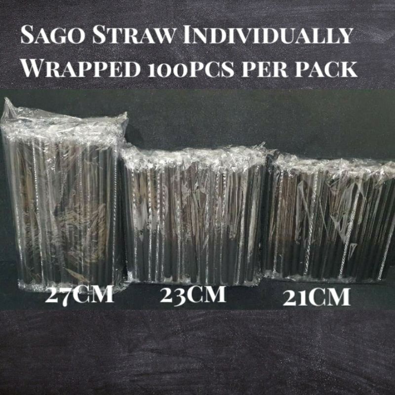 100pcs Boba Straw Individually Wrapped 27cm 23cm 21cm | Shopee Philippines