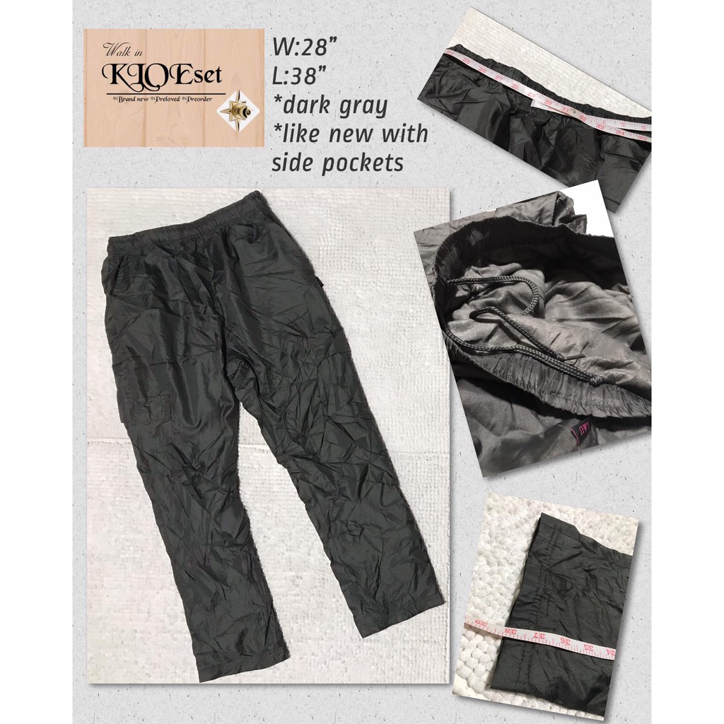 KLOEset's PRELOVED jogging / track pants dark gray (JP024) | Shopee Philippines