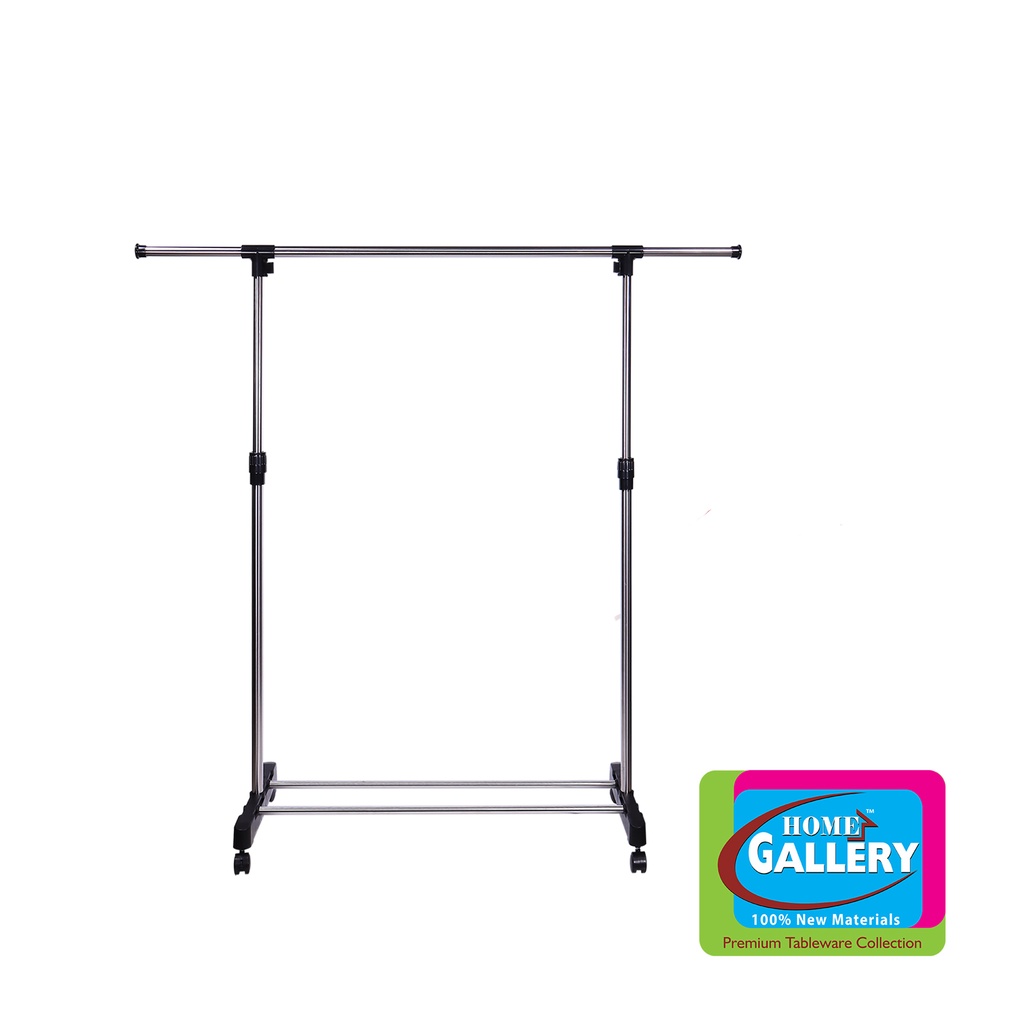 Home Gallery Adjustable Single Pole Clothes Rack | Stainless Steel ...