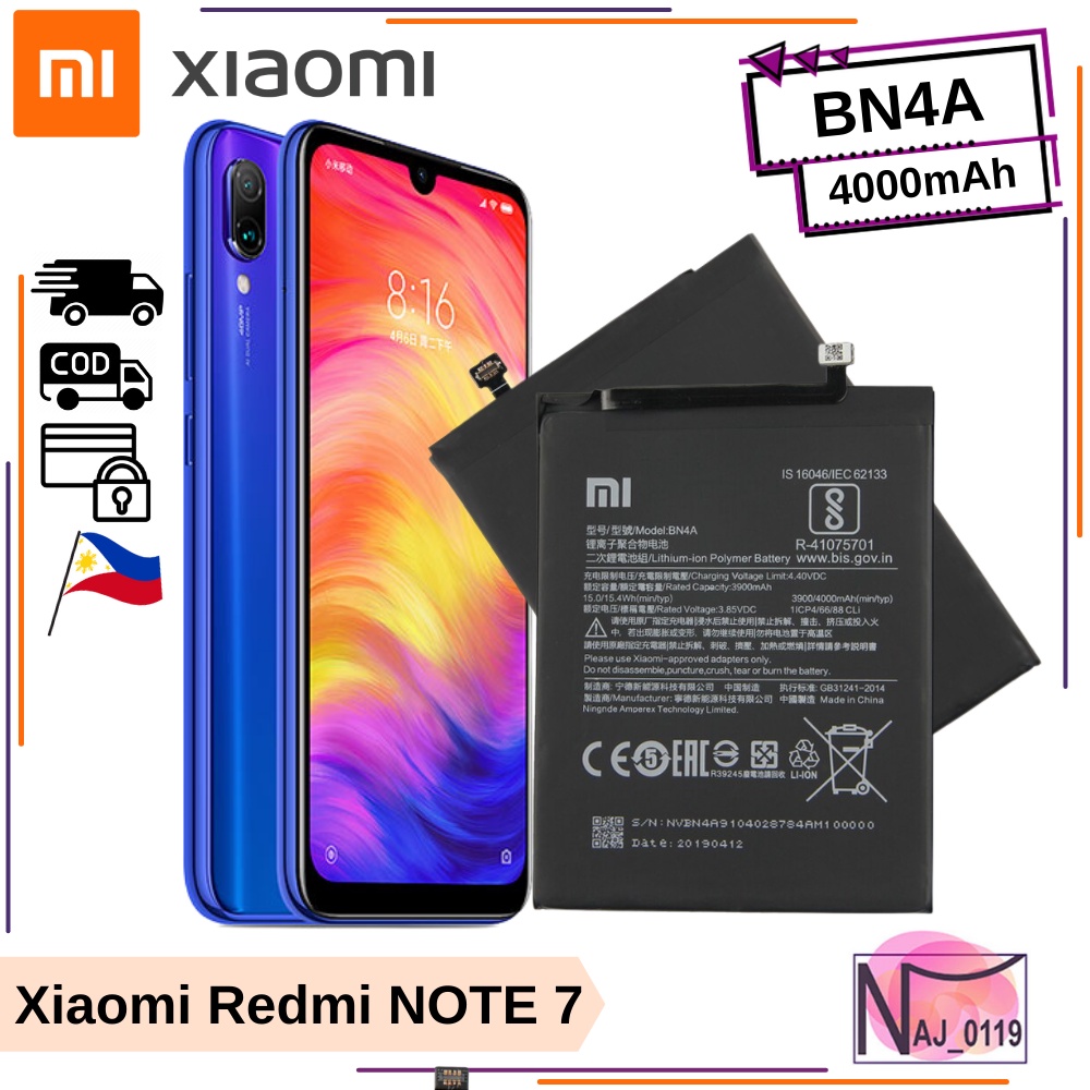 Xiaomi Redmi NOTE 7 Battery | Model: BN4A (4000mAh) High Quality ...