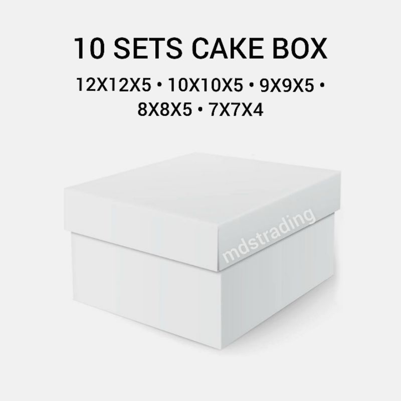 CAKE BOX Plain White Window 12X12X5 10X10X5 10X10X4 9X9X5 8X8X5 Cakebox ...