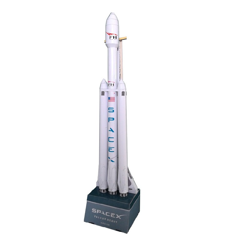 1:160 Falcon Heavy Rocket SpaceX Paper Model Handmade DIY Space Model ...