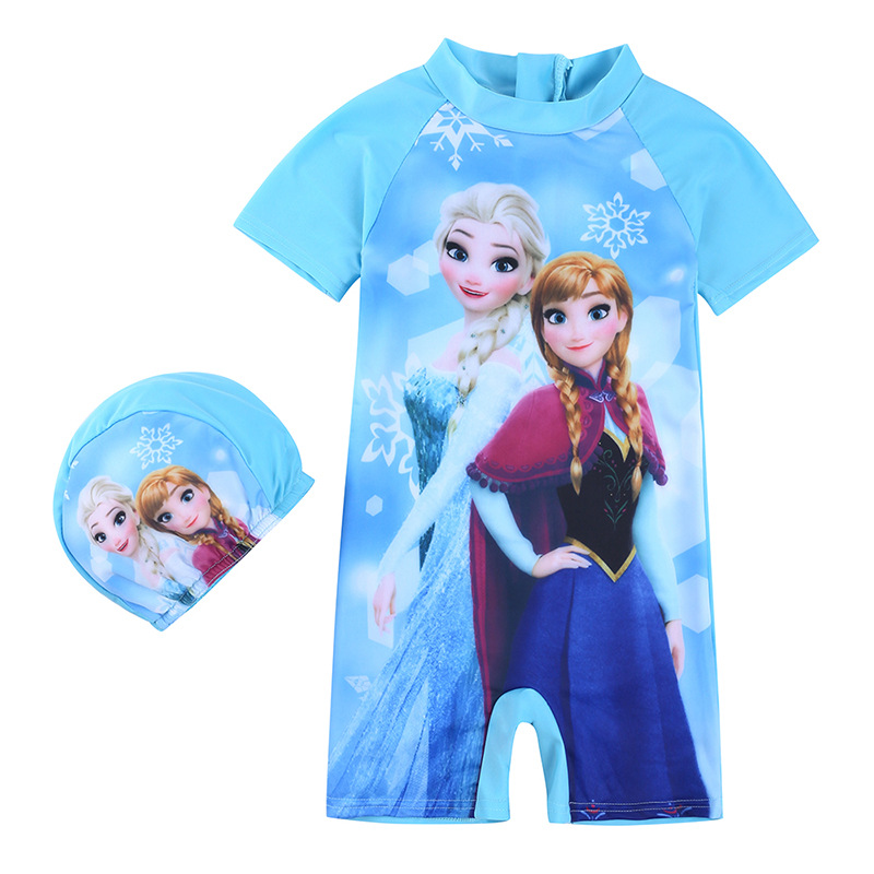 New Children Swimwear Cartoon Frozen Anna Elsa Pixar Girl Beachwear ...