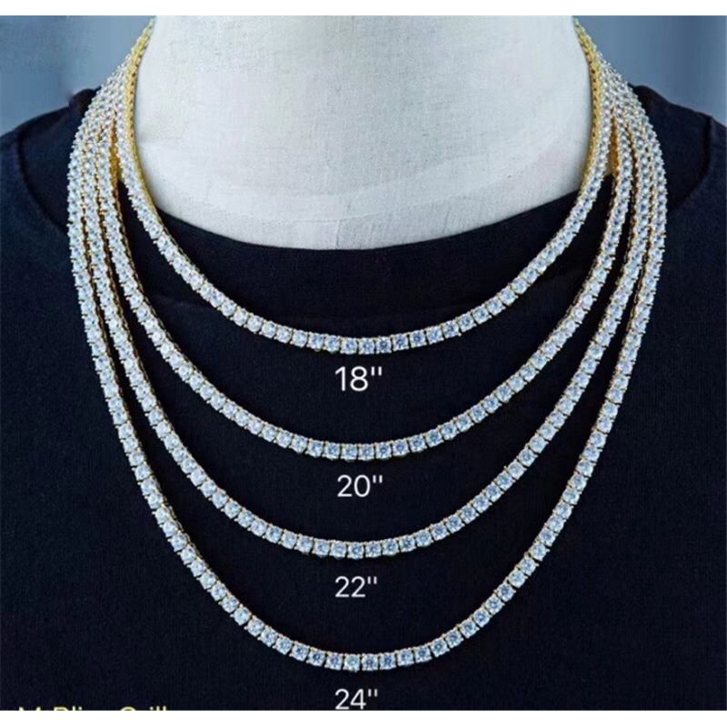 Iced Tennis Chain Men Chunky Necklace Cubic Zircon Miami Cuban Link ... Iced Tennis Chain Men Chunky Necklace Cubic Zircon Miami Cuban Link ...