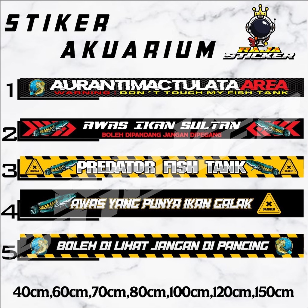 Aquarium STICKER Channa AURANTI AURANTIMACTULATA snake head Galak Fish ...