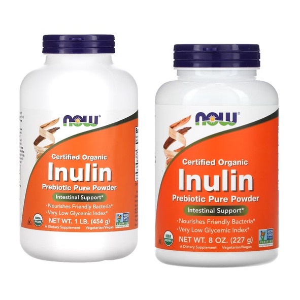 Now Foods, Certified Organic Inulin, Prebiotic Pure Powder, 8 oz (227 g ...