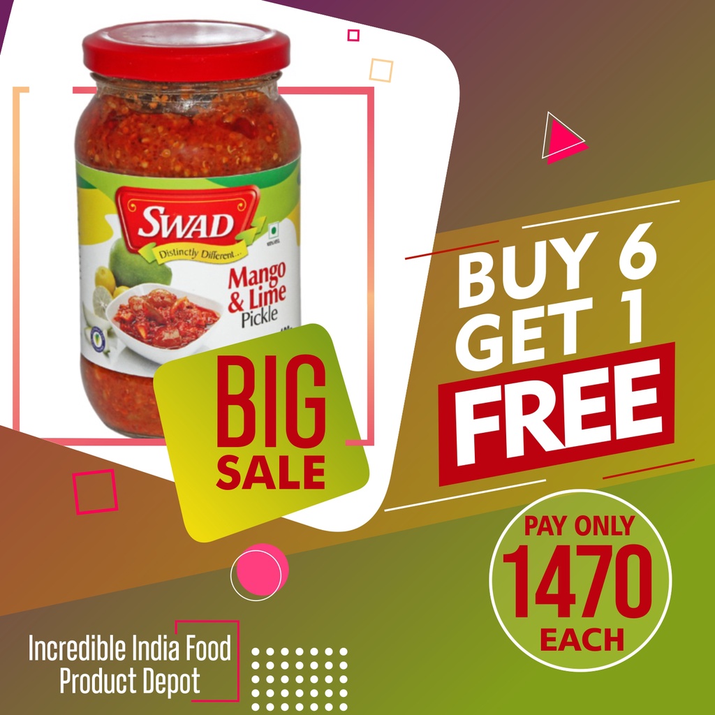 SWAD Mango & Lime Pickle 400g (Buy 6 Get 1 Free) | Shopee Philippines