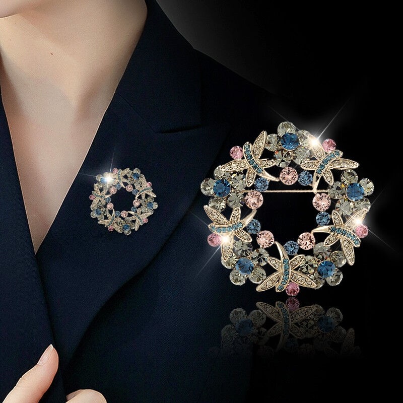 Luxury Women Girls Twist Exquisite Temperament Wreath Brooches Shiny ...