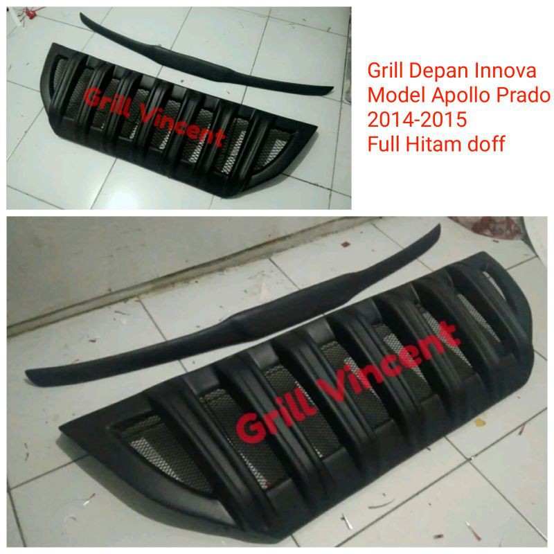 HITAM Kijang innova front Grill 2014 2015 Apollo Prado full black matte ...