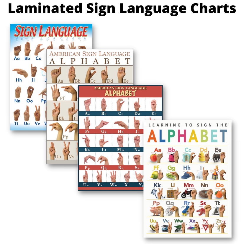 Laminated Let's Learn to Sign Charts for Kids and Learners, Sign ...