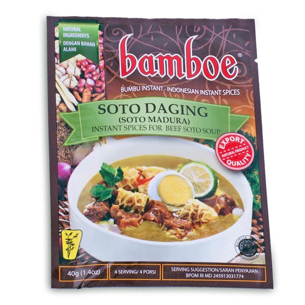 BAMBOE Spices Beef Soto Soup - Instant Seasoning Soto Meat Madura 40gr ...