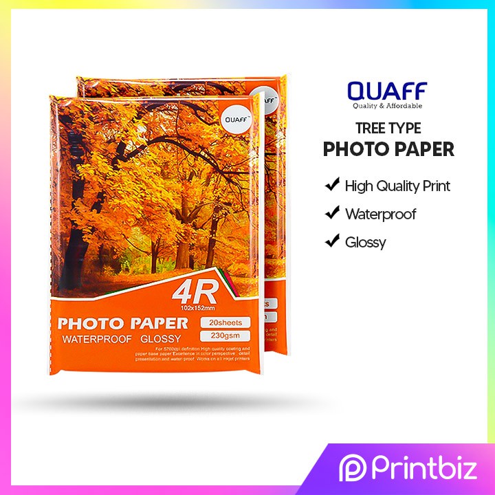 QUAFF Glossy Photo Paper 4R Size 230GSM (20 Sheets/pack) | Shopee ...