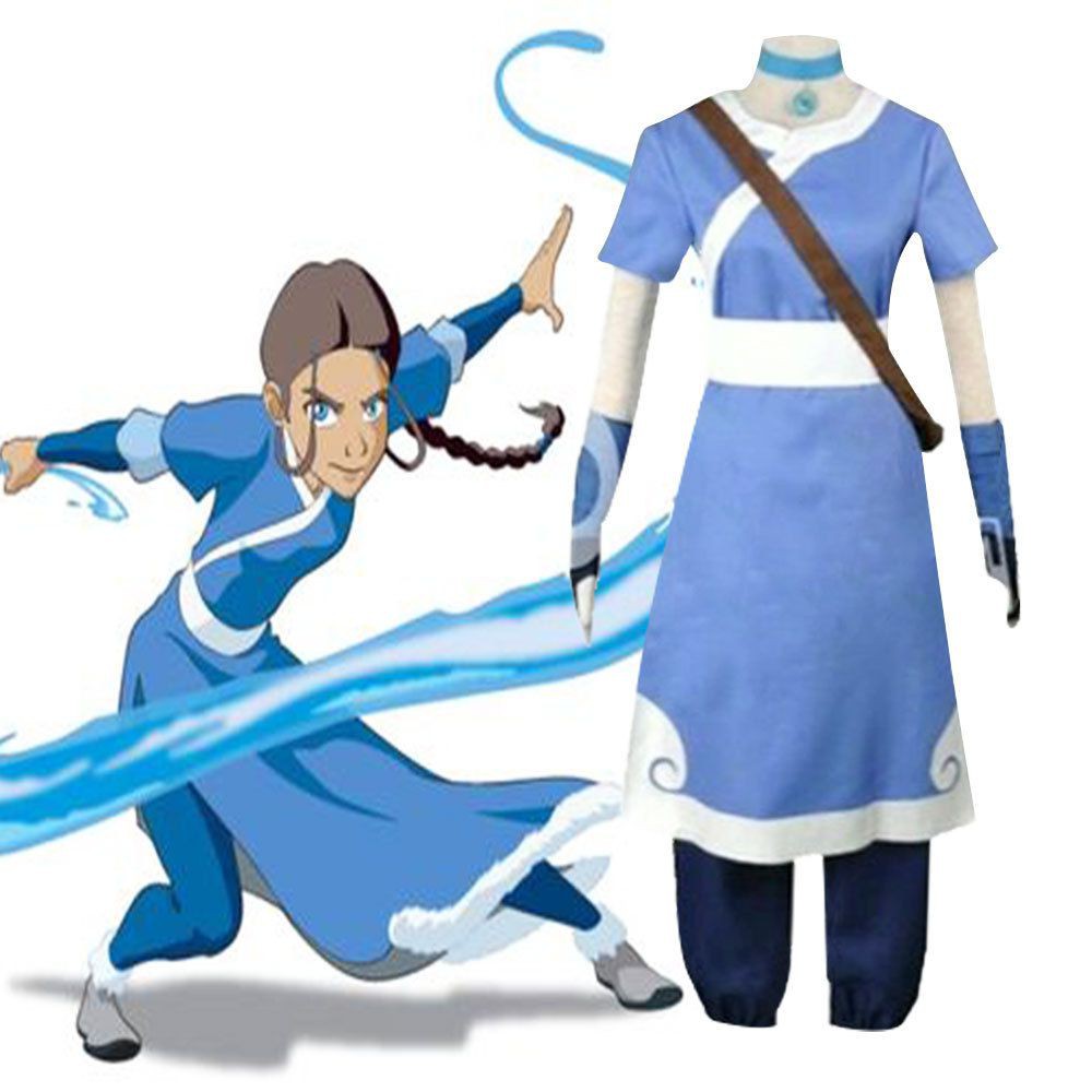 Avatar The Last Airbender Katara Cosplay Blue Costume Girl Halloween ...