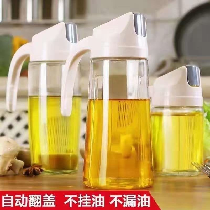 TC 630ml Portable Kitchen Glass Oil Can and Wine Bottle | Shopee ...