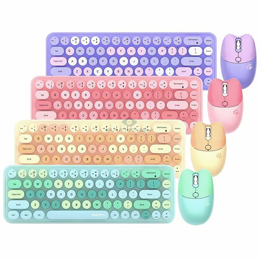 MOFii Idol Nice Looking Wireless Cute Mini Keyboard and Mouse Set Retro ...
