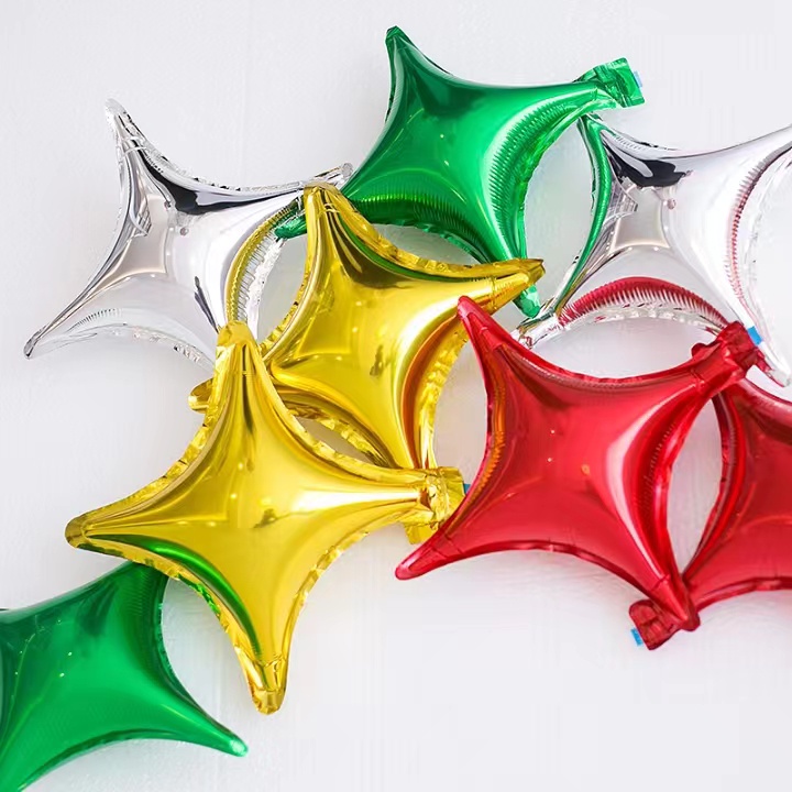 10 inches 6pcs/pack INS 3D Four pointed star shape birthday party ...