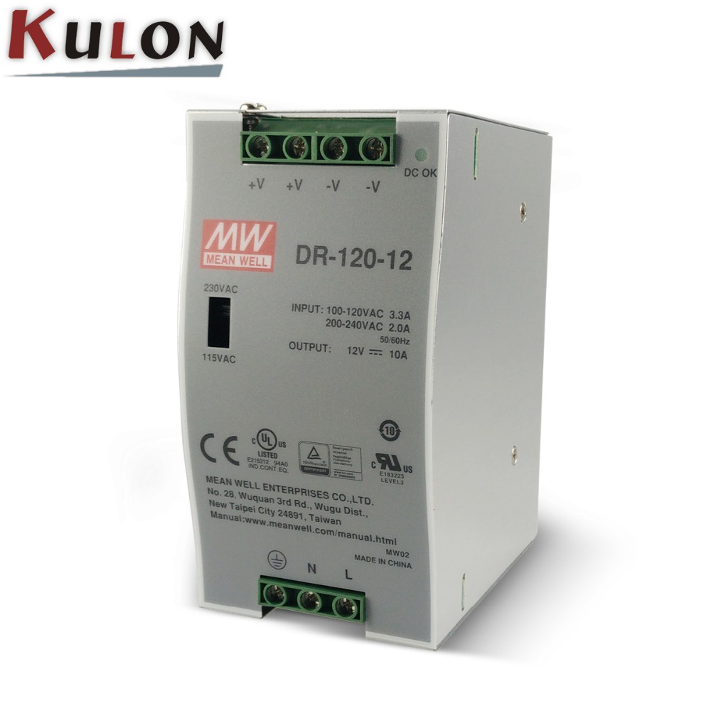 Genuine Meanwell DR-120 120W 12V 24V 48V 10A Single Output Industrial DIN Rail Mean well Power ...
