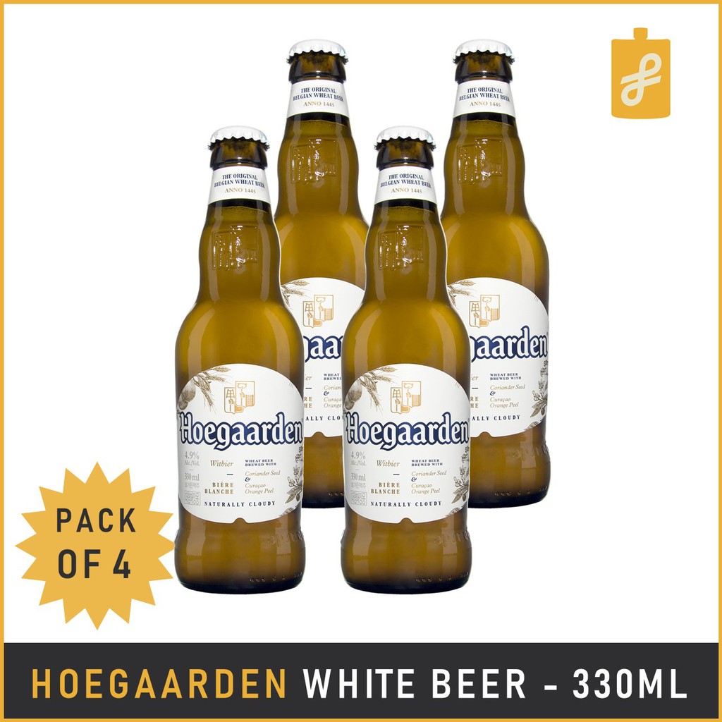 Hoegaarden White Belgian Beer 4 Bottles 330mL | Shopee Philippines