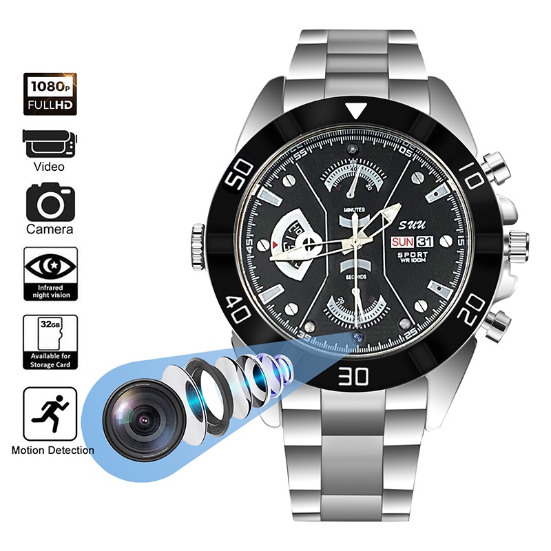 Full HD 1080P Mini Camera Watch Video Recorder with Cameras Motion ...