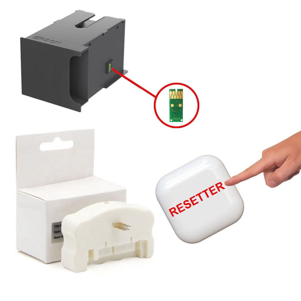 T6710 T6711 Waste Ink Maintenance tank Chip Resetter For Epson WF-3640 ...