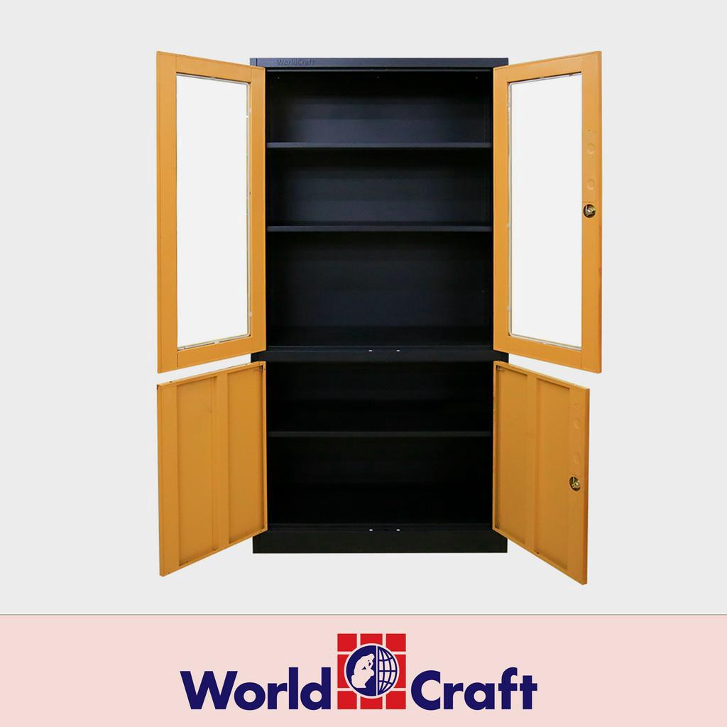 Astra Taurus Storage Cabinet with Swing Glass and Metal Doors Home ...