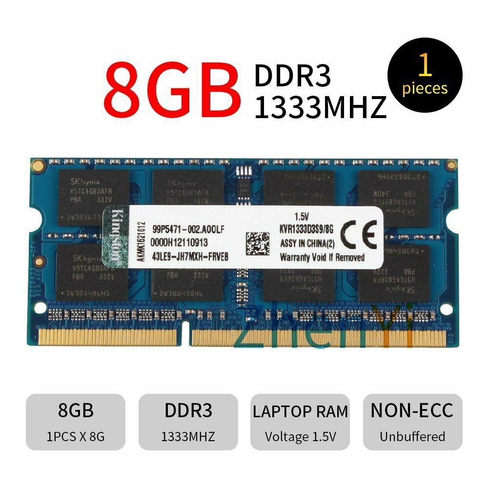 COD 8GB DDR3 PC3-10600S 1333MHz KVR1333D3S9/8G CL9 SODIMM Laptop Memory ...