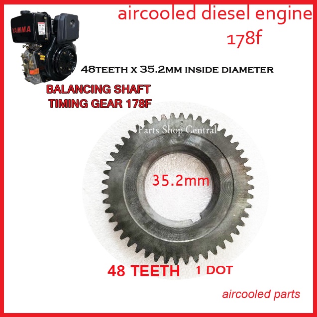 BALANCING SHAFT TIMING GEAR 178F 35.2mm for aircooled diesel engine 7HP ...