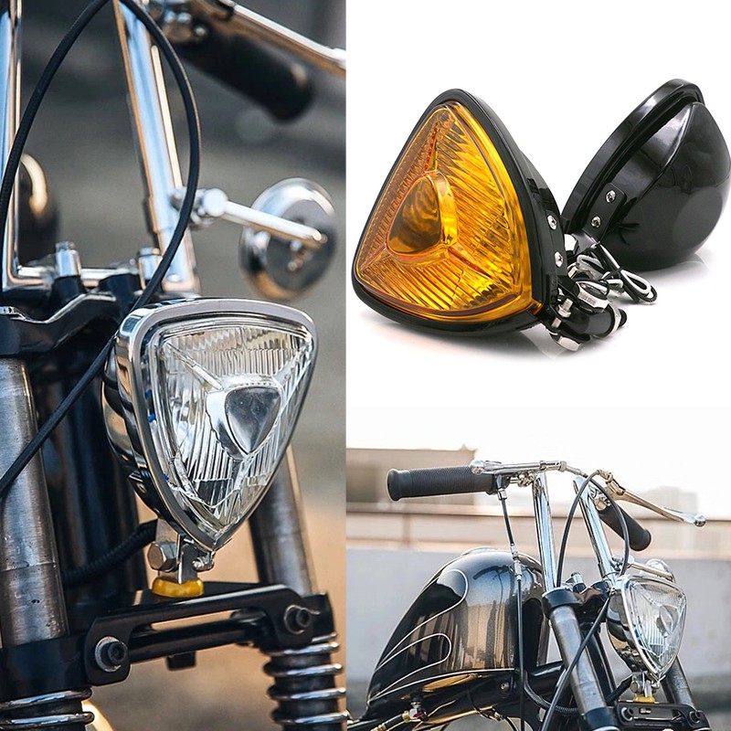 Universal Motorcycle Triangle Headlight Headlight For Harley Motorcycle ...