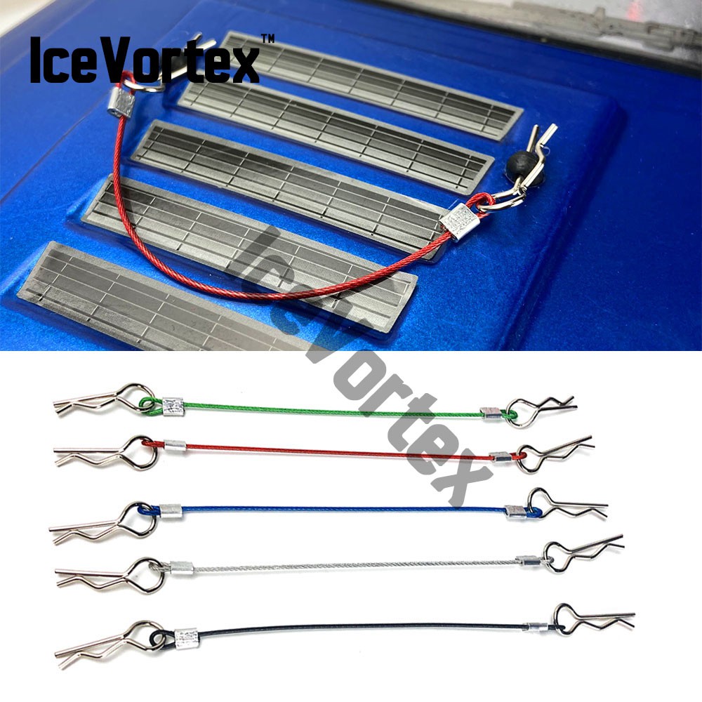 IceVortex 2Pcs RC Car Body Clips R Pins Wire Rope for 1/10 1/8 Crawler ...