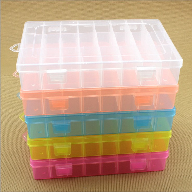 24 grid transparent plastic box jewelry tool packaging plastic parts ...
