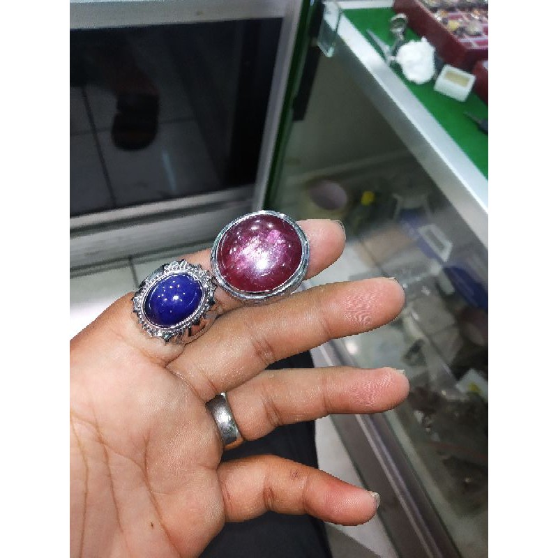 Natural gemstones Ruby and blue sapphire | Shopee Philippines
