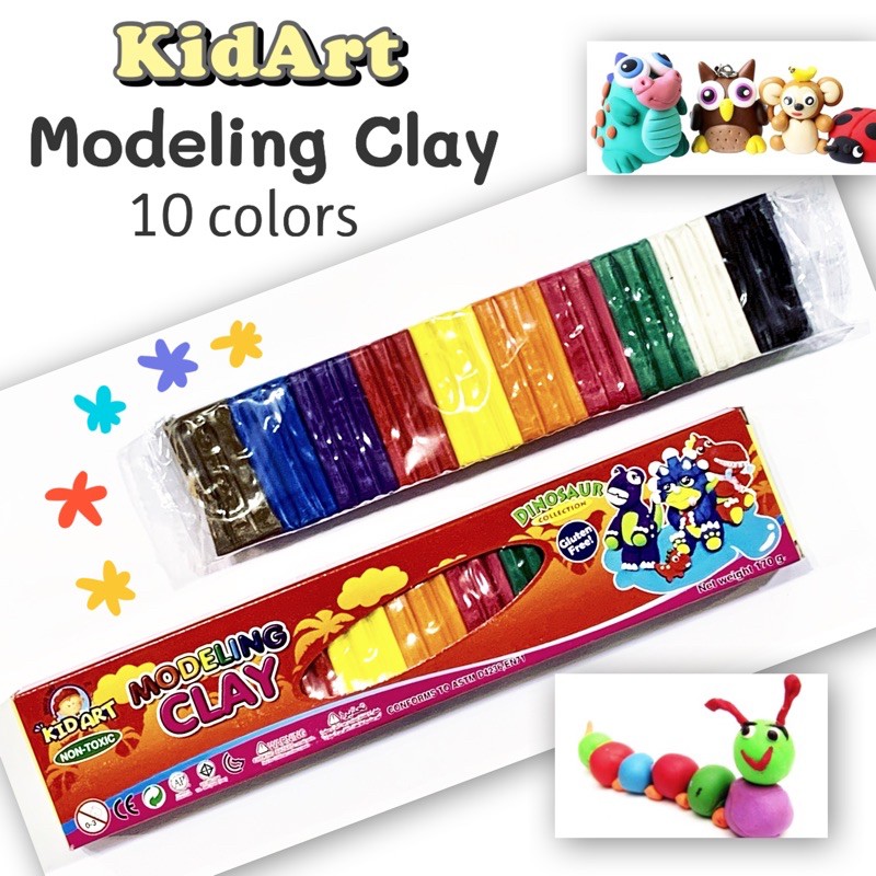 KidArt Modeling Clay 10 assorted colors | Shopee Philippines
