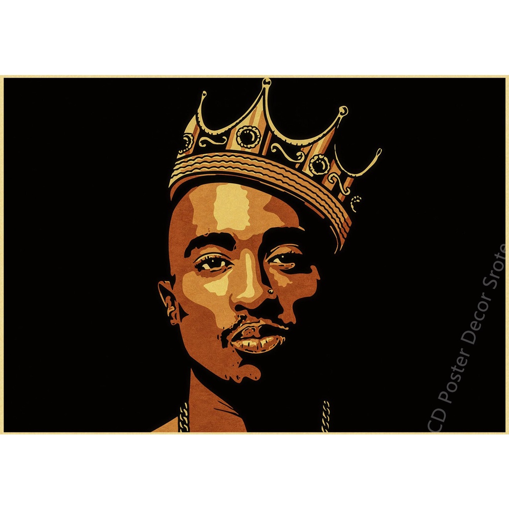 Hip Hop Singer Tupac Retro Poster Kraft Paper 2PAC Prints Posters ...