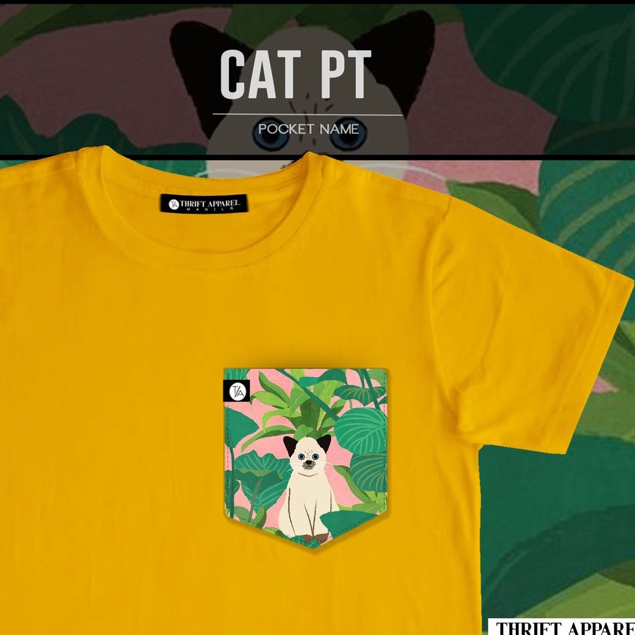 Cat PT I Thrift Apparel Pocket Tee | Shopee Philippines