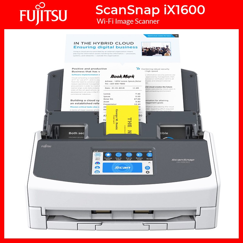 FUJITSU iX1600 Scanner WiFi Wireless Image Scanner ScanSnap Portable ...