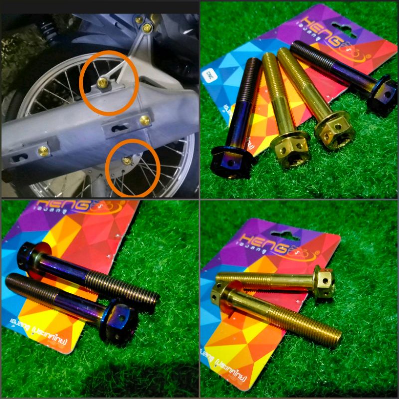 Pipe bolts (HENG) for honda click v3/v2/v1/adv150/pcx/airblade | Shopee ...