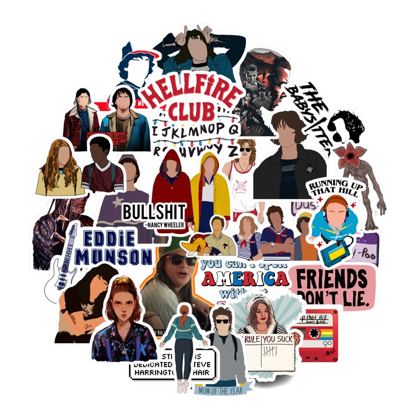 Stranger Things Waterproof Stickers | Laminated Laptop Phone Bag Bottle ...