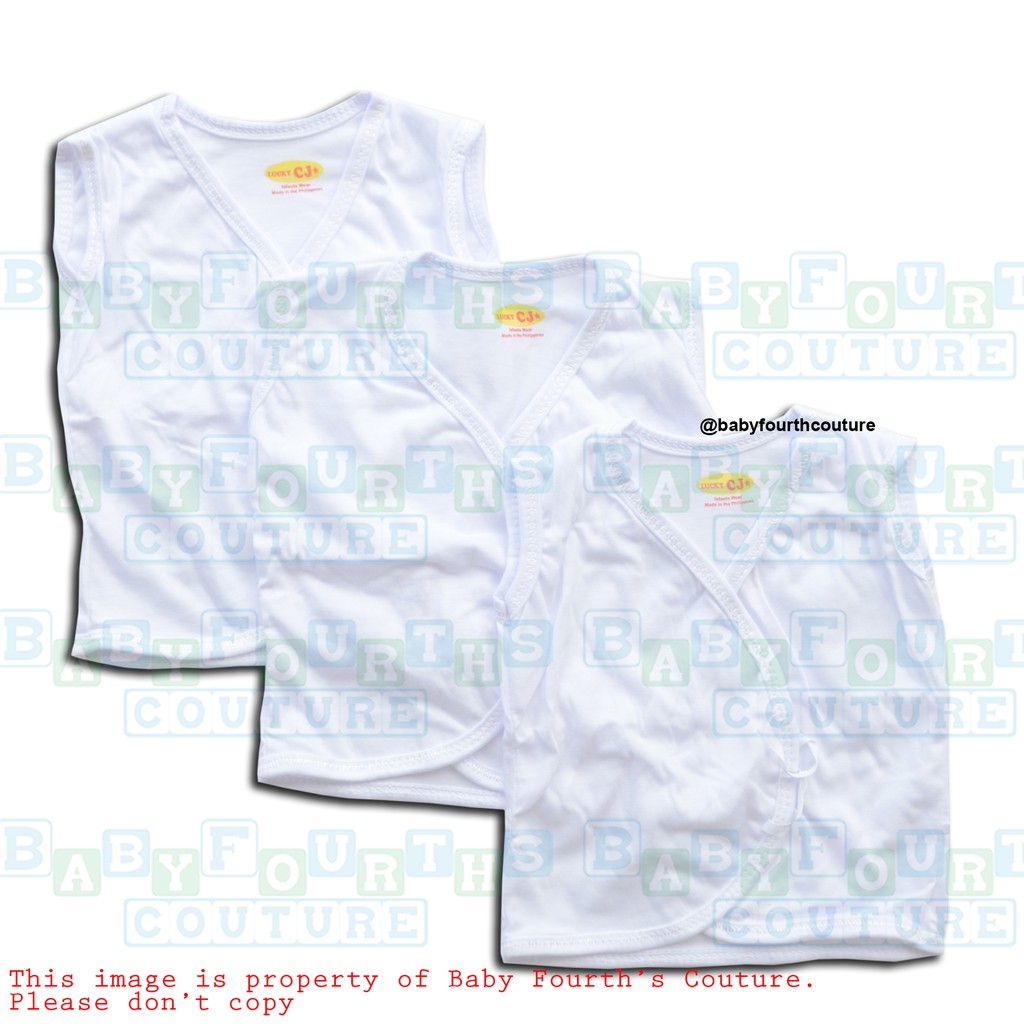 Baby Fourths Lucky CJ Newborn Sleeveless Tie- Side White Cotton ...