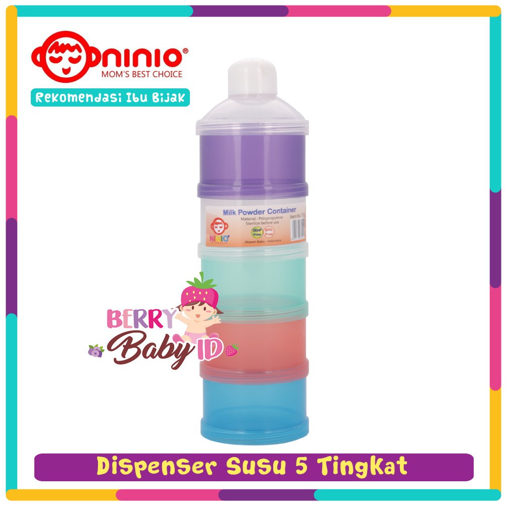 Ninio Baby Milk Powder Dispenser - 5-tier Milk Powder Dispenser Berry ...