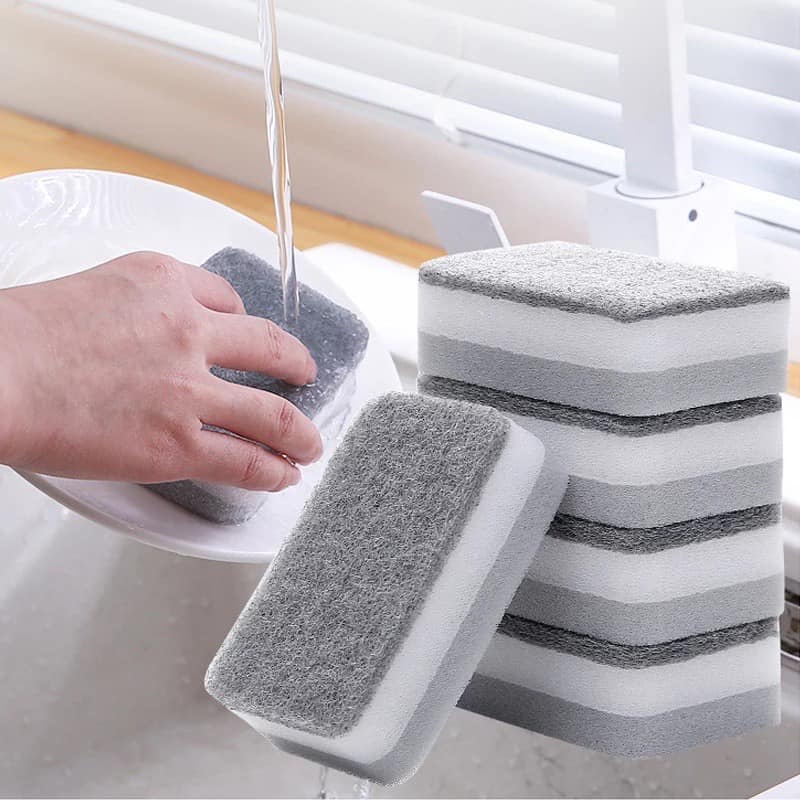 Heavy scouring sponges, double-sided dishwashing sponge kitchen, multi ...