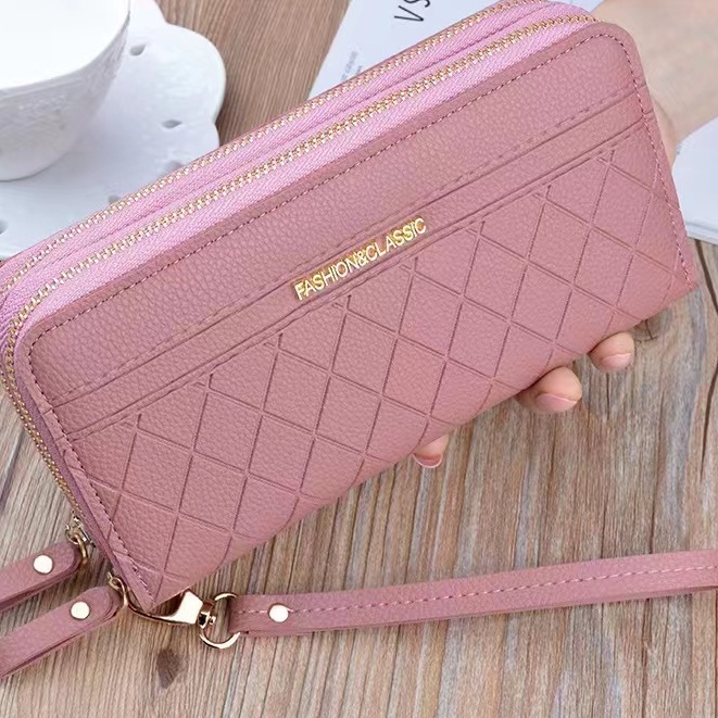 JYJT BAG#8822 KOREAN FASHION LEATHER 2ZIPPER LONG WALLET FOR WOMEN ...