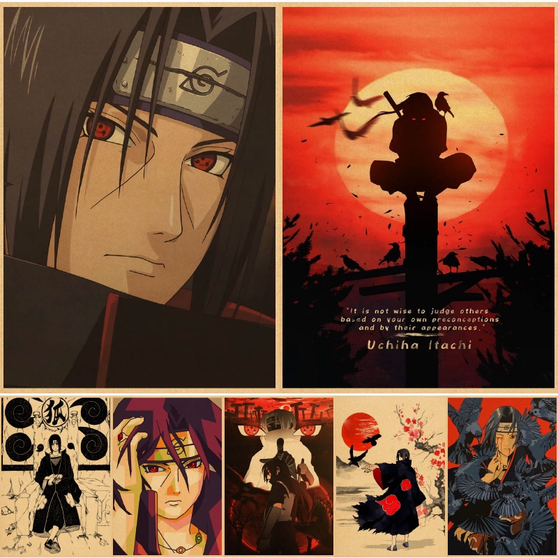 Itachi Wall Posters Vintage Painting Posters Photo Anime Decor Bedroom ...