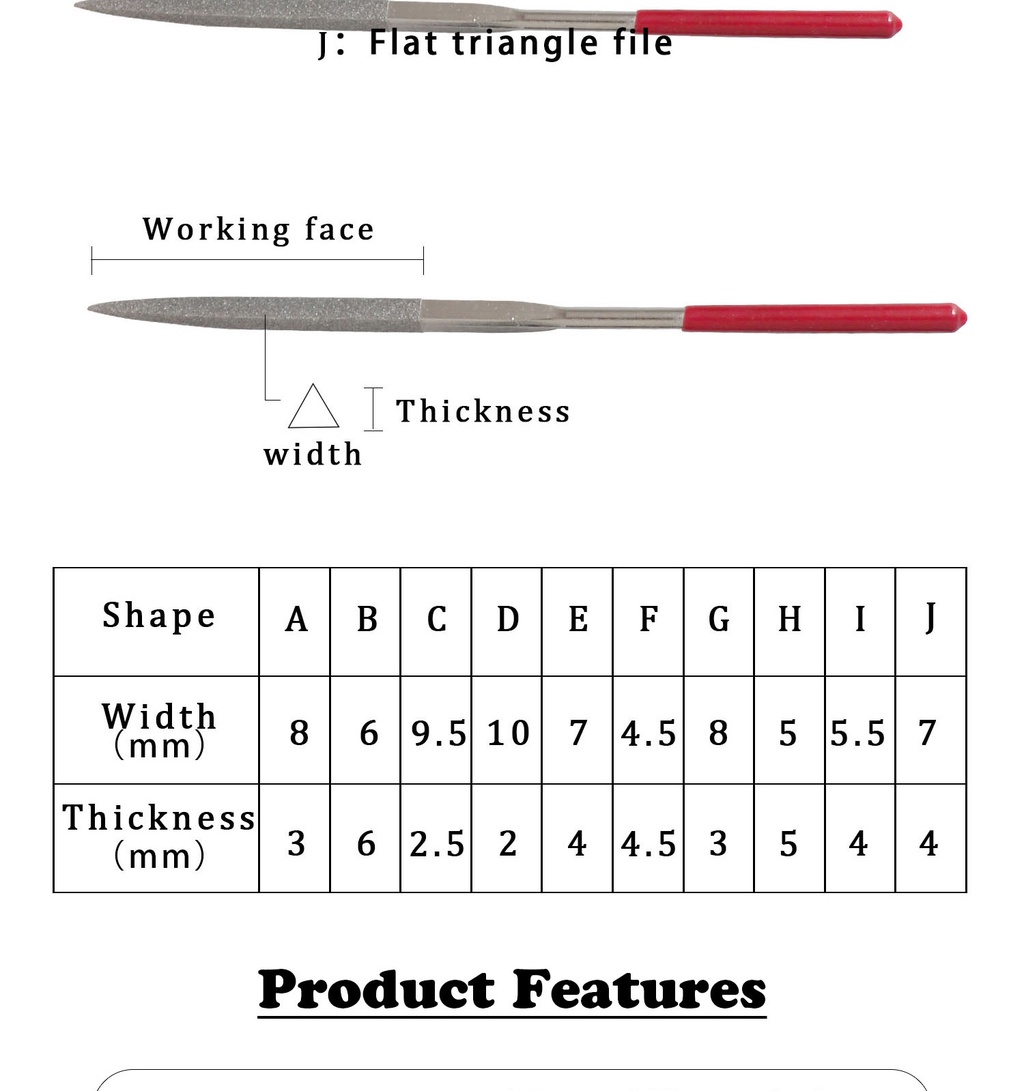 Electroplated Metal File Tools Set Hand File for Metal Glass Stone ...