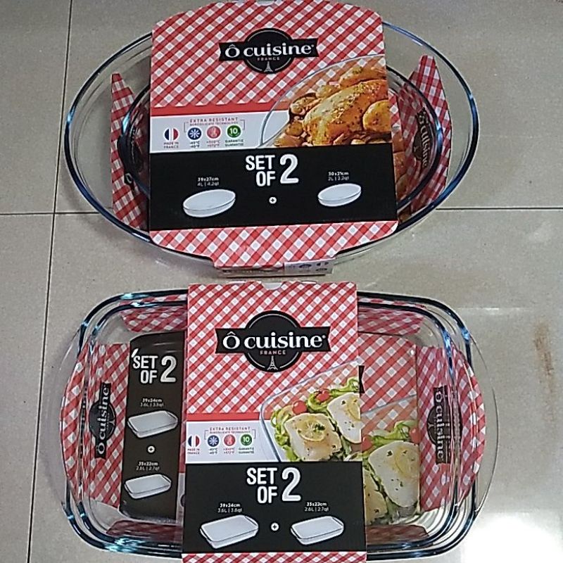 o cuisine 2 pc glass ovenbakeware | Shopee Philippines