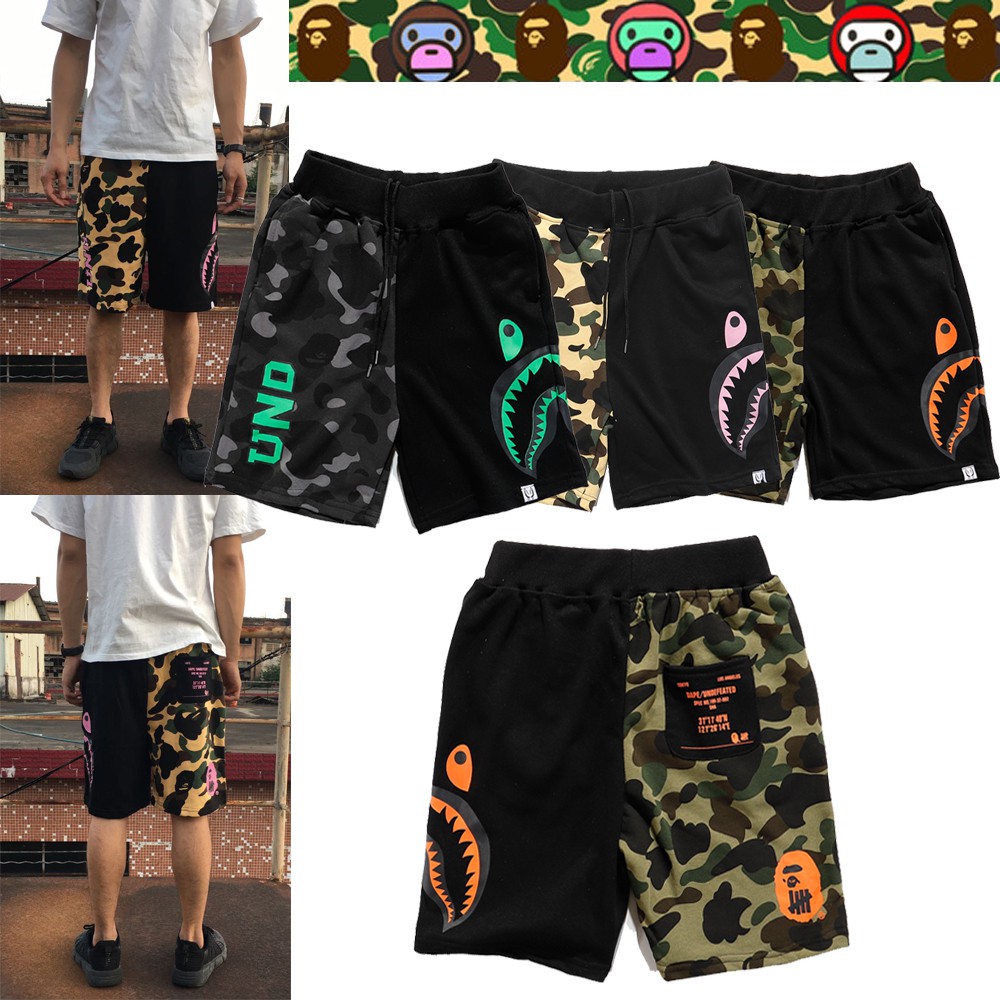 Bape x Undefeated half camouflage shorts Los Angeles Tiger shark short ...