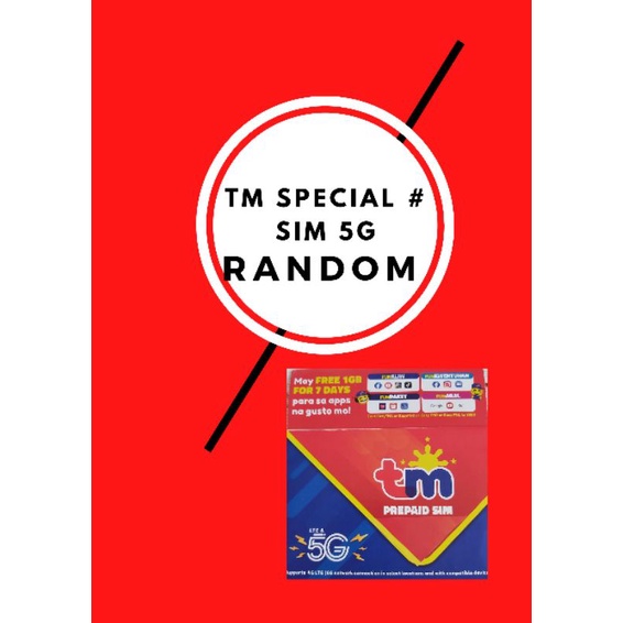 TM Sim cards 5g Random Special numbers | Shopee Philippines