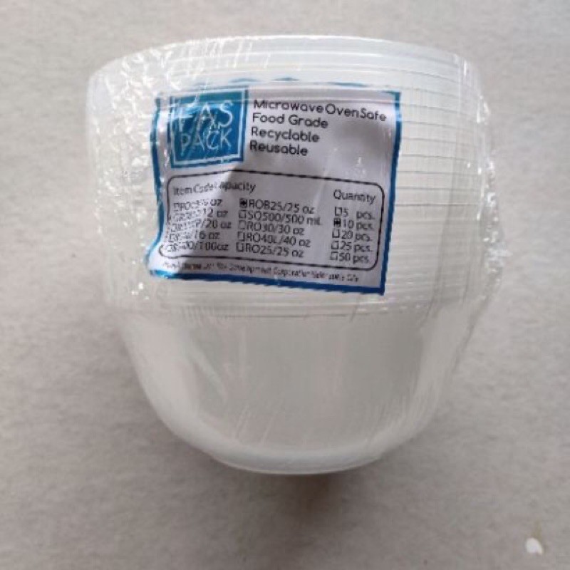 ROB25 Fas Pack 25oz/625ml (Fas Pack) 10Pcs | Shopee Philippines