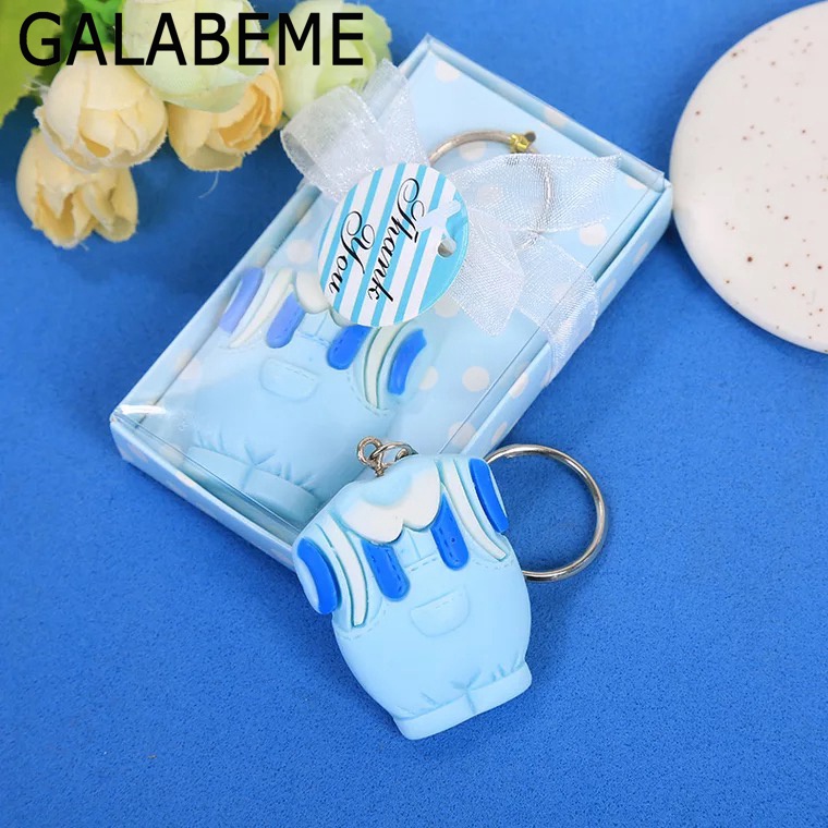 10pcs baby pink blue keychain Baptism boy Baby Shower Souvenirs ...